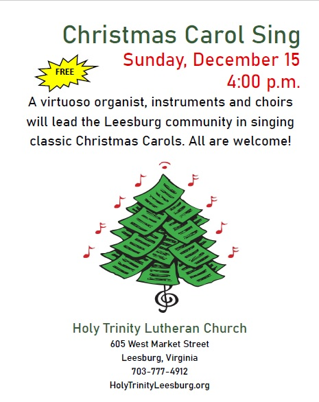 Community Christmas Carol Sing-Along! – Holy Trinity Lutheran Church