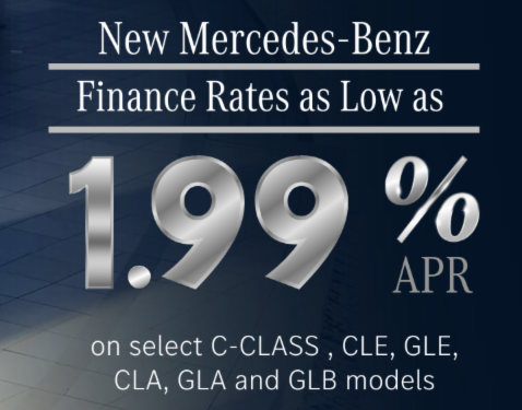 Mercedes-Benz Finance starting at 1.99% APR on select new