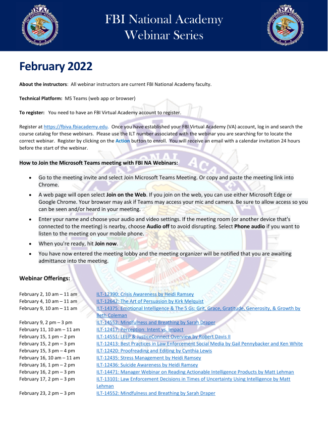 FBINAA Training Bulletin