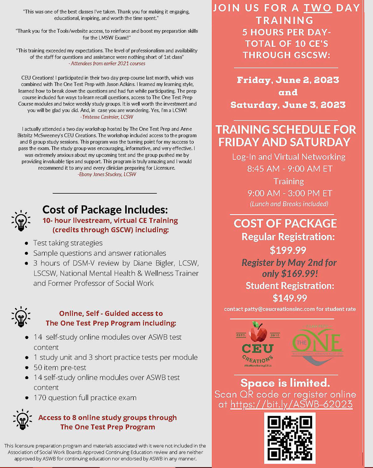 Social Work Exam Prep VIRTUAL LIVESTREAM June 2-3 Social Work Exam Prep VIRTUAL LIVESTREAM June 2-3