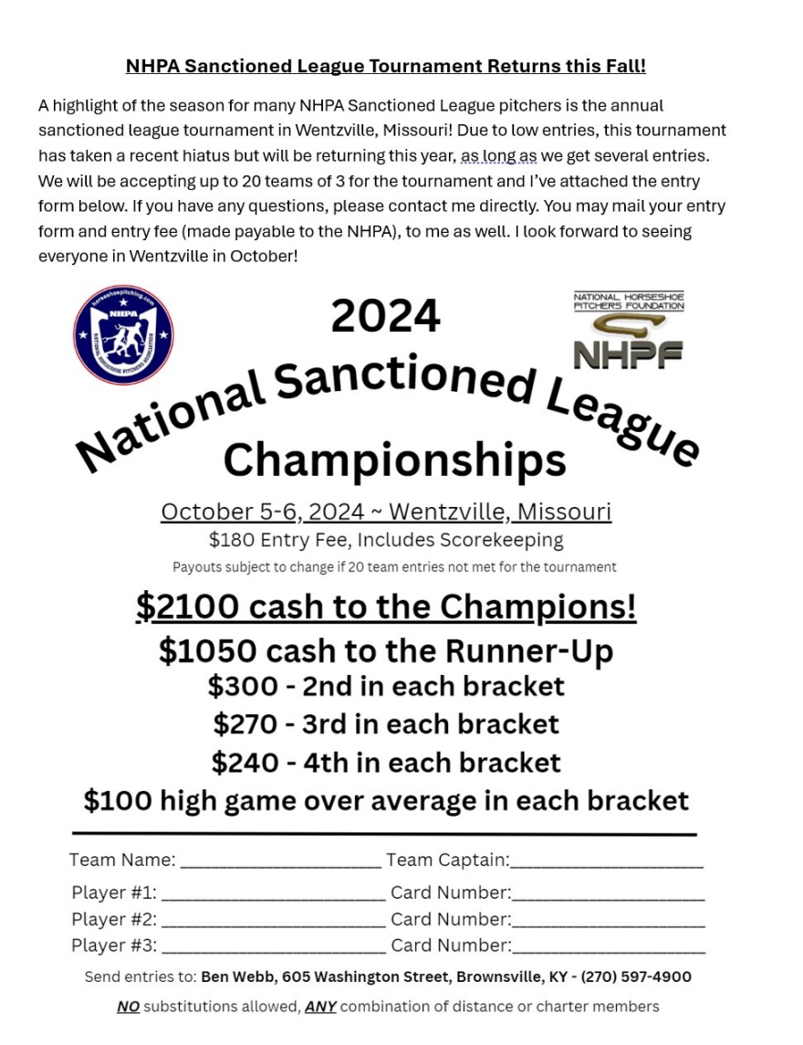 NHPA 2025 Sanctioned League Tournament