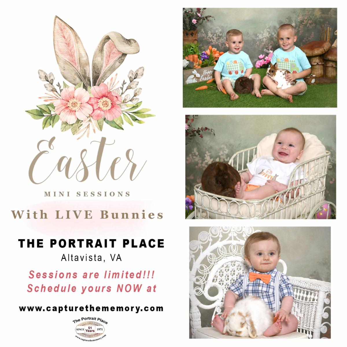 Schedule Your Easter Portraits With Live Bunnies Now!