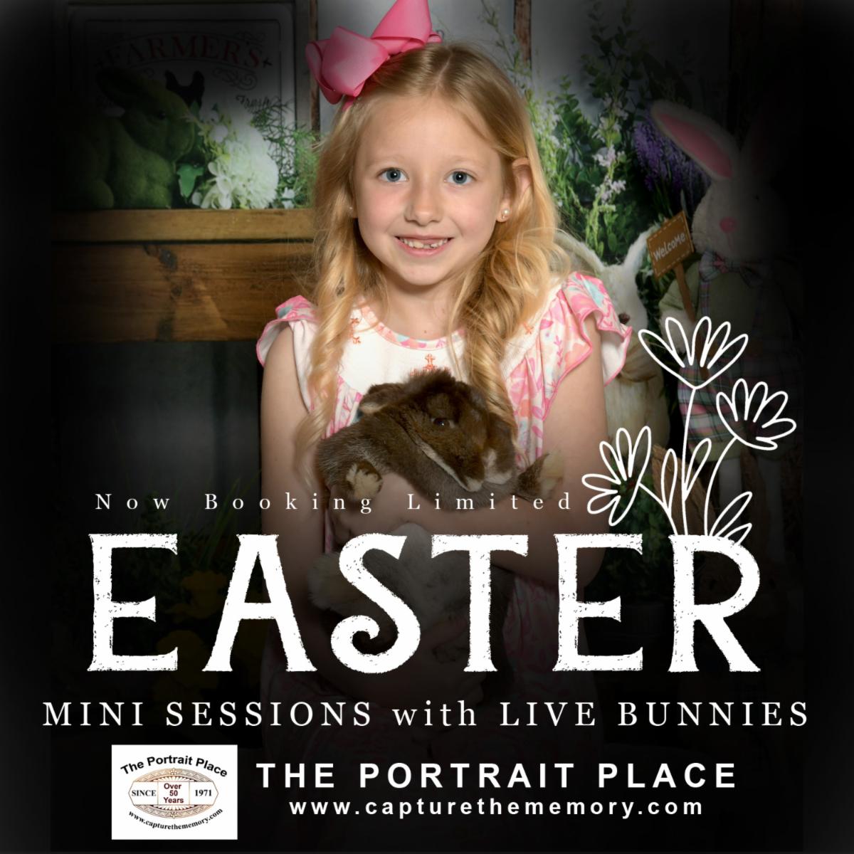Easter Portraits with LIVE Bunnies