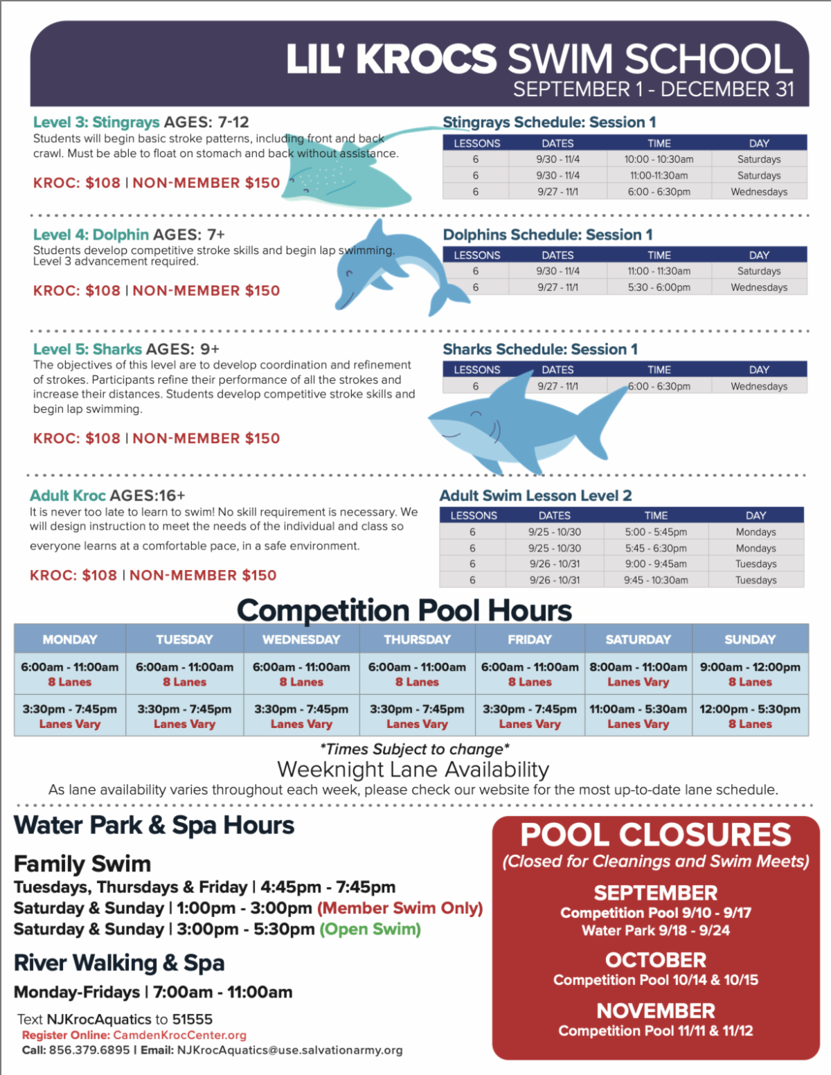 Kroc Swim Lesson Registration is OPEN