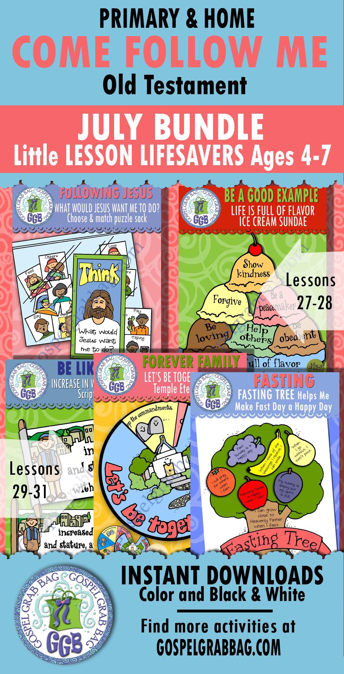 COME FOLLOW ME - Old Testament JULY 2022 Activities, Songs, Scripture ...