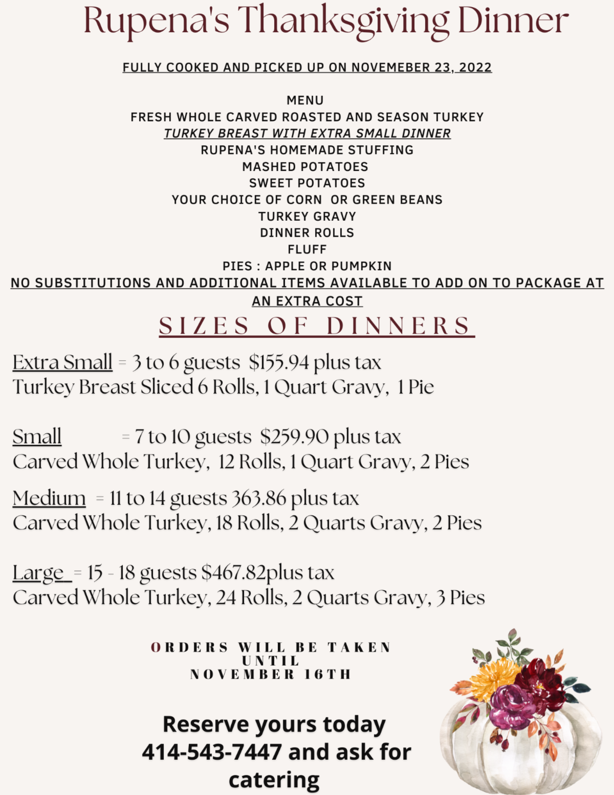 Rupena s Thanksgiving Dinner Rupena s Thanksgiving Dinner