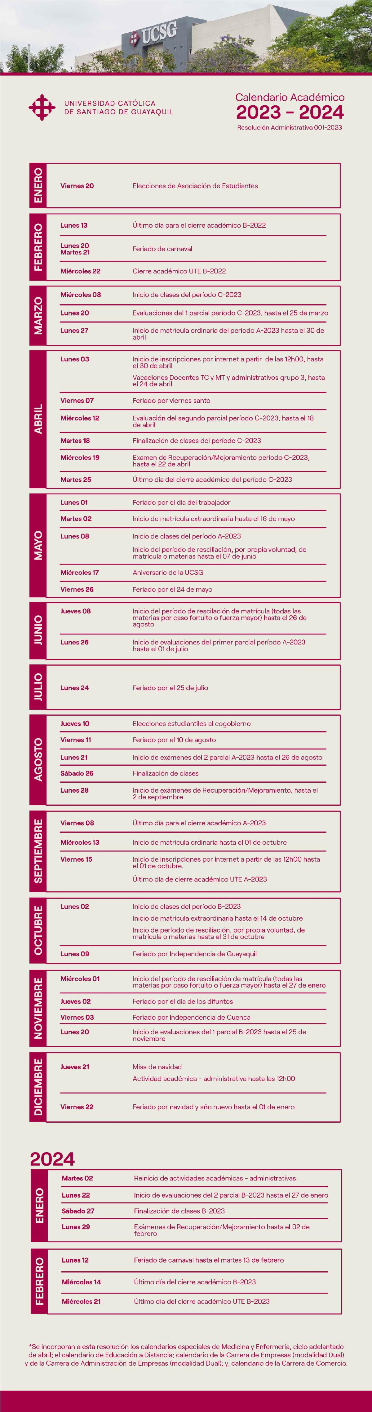 📢ESTUDIANTES UCSG | Revisa el calendario Académico 2023 - 2024