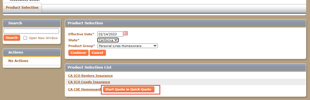 CSE Quick Quote Rating Platform Enhancements