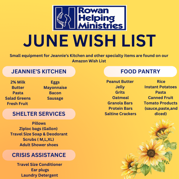 The June Newsletter is here! From Rowan Helping Ministries!