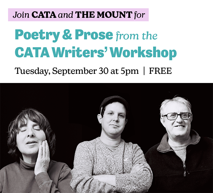 What's New at CATA: Reading at The Mount, and more! ️