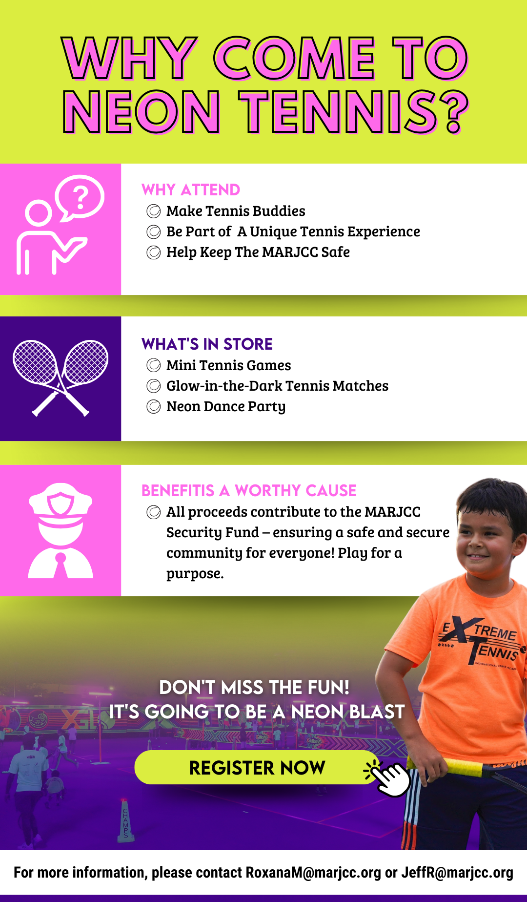 🎾 Ready, Set, Glow! Register Your Kids for NEON TENNIS Now 🔦🎾