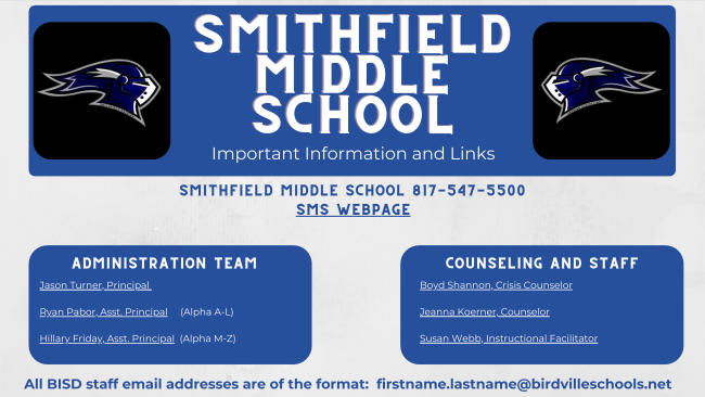 2025-2026 Smithfield Middle School Weekly Newsletter