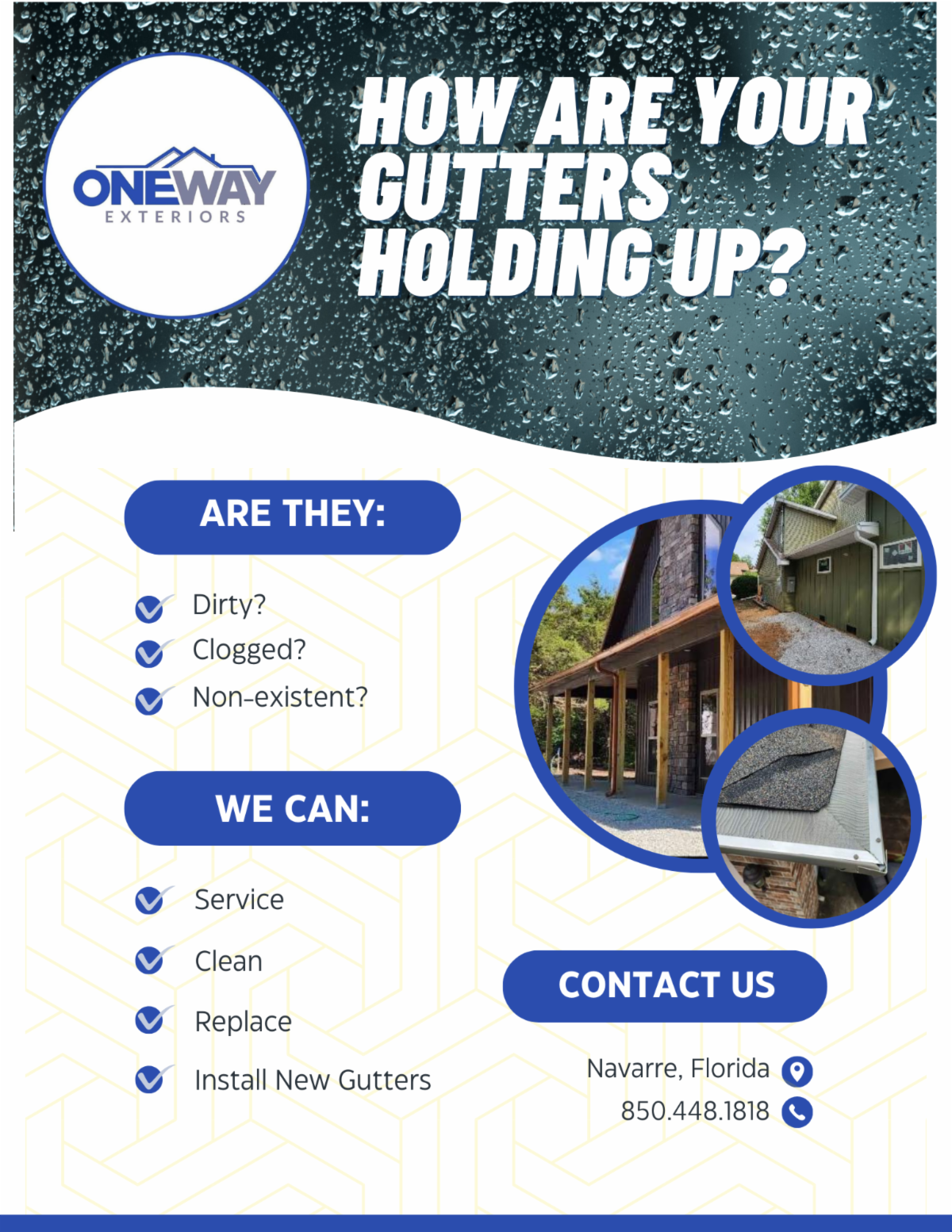 E-Blast for One Way Exteriors: How Are Your Gutters Holding Up?