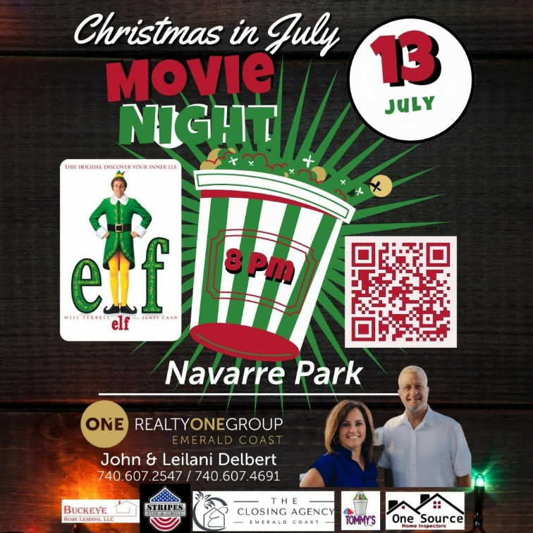 E-Blast for Agency 323: Christmas in July - Movie Night in Navarre Park - Saturday, July 13th