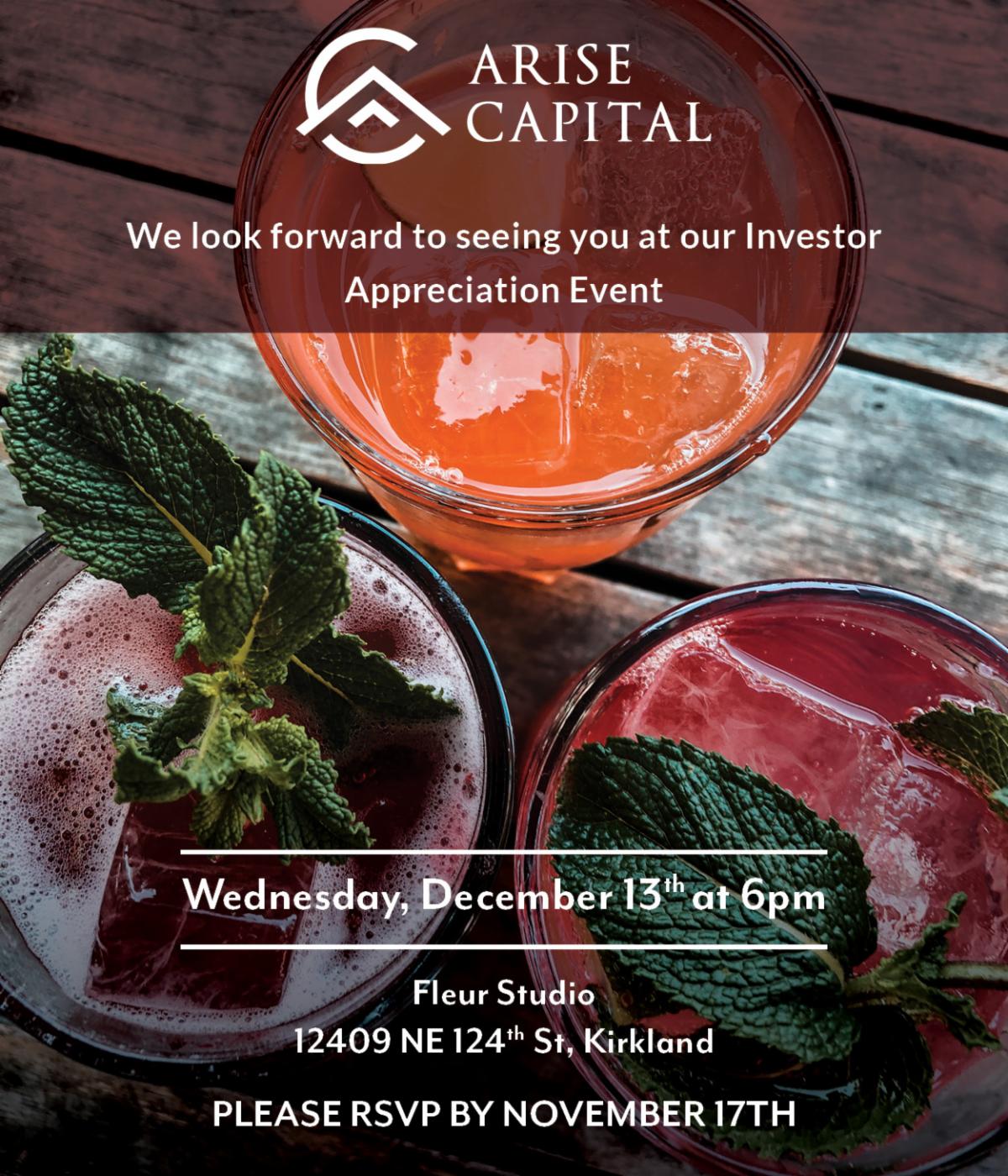 Final Call to RSVP for our Investor Appreciation Event!