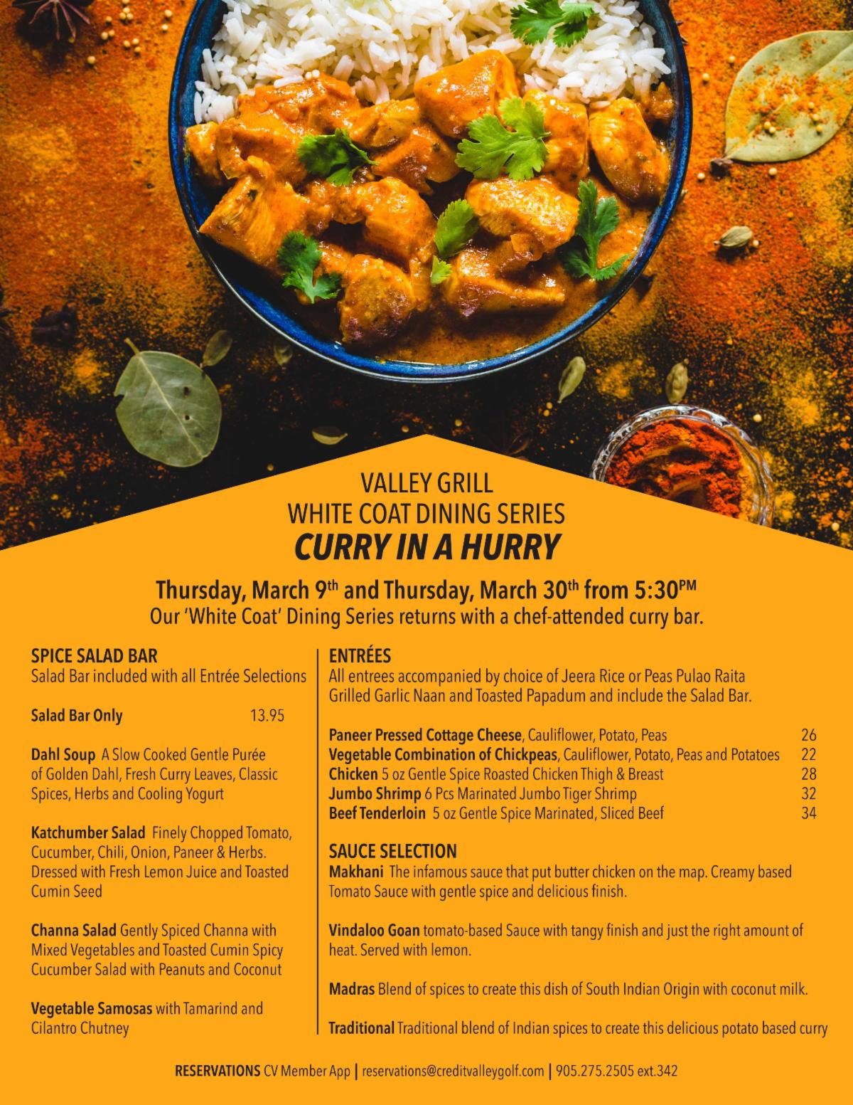 Spring Wine Dinner, Curry in Hurry, St. Patrick's Beer Week + More