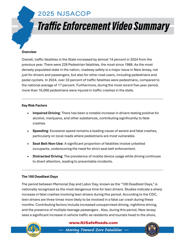 NJSACOP E-LERT - A Special Message to New Jersey Law Enforcement Officers