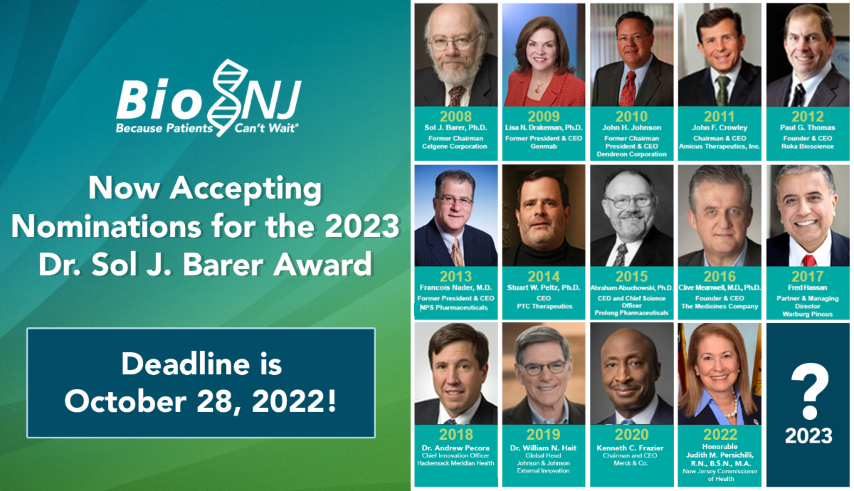 Submit Your Nomination for the 2023 Dr. Sol J. Barer Award
