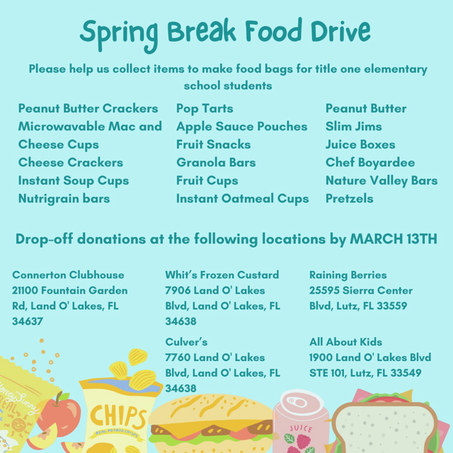 Food drive at the Clubhouse
