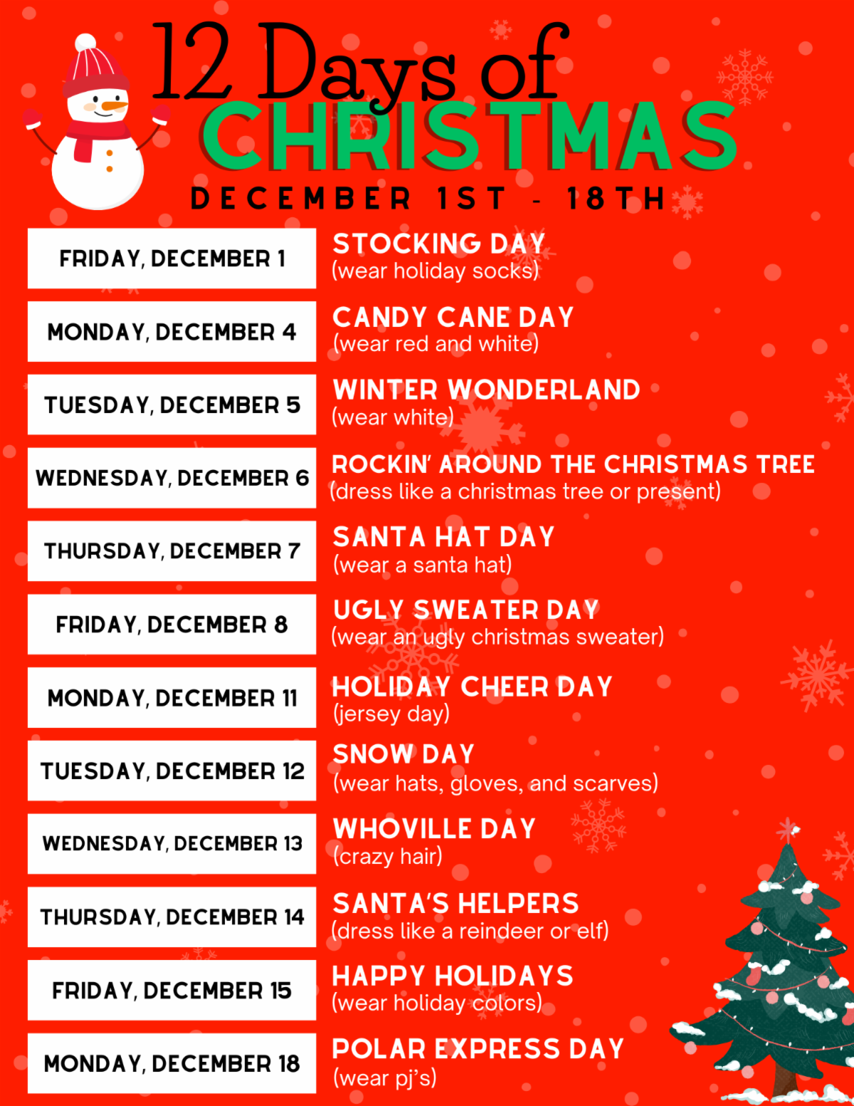Avalos Christmas Theme Week