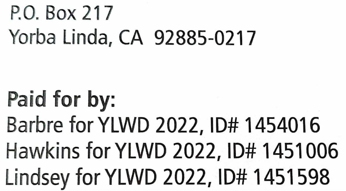 Yorba Linda e-News, October 27, 2022, Tongue Lashing to Barbre, Lindsey ...
