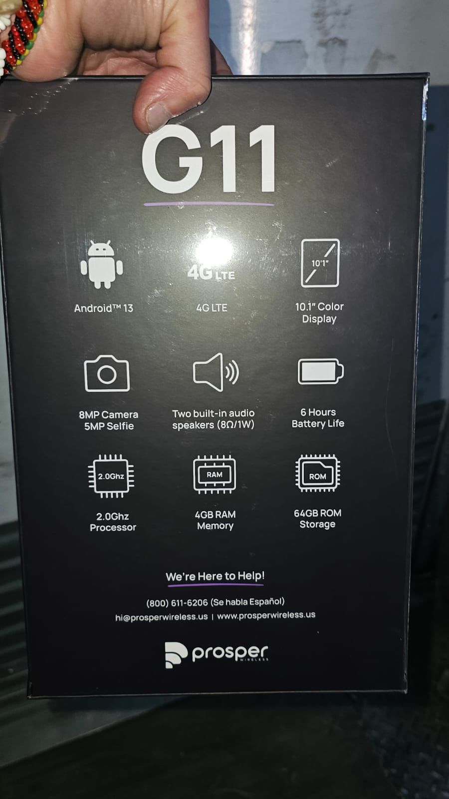 Prosper Wireless G11 10.1" 64GB Storage 4GB RAM 4G LTE Blue WIFI Tablet