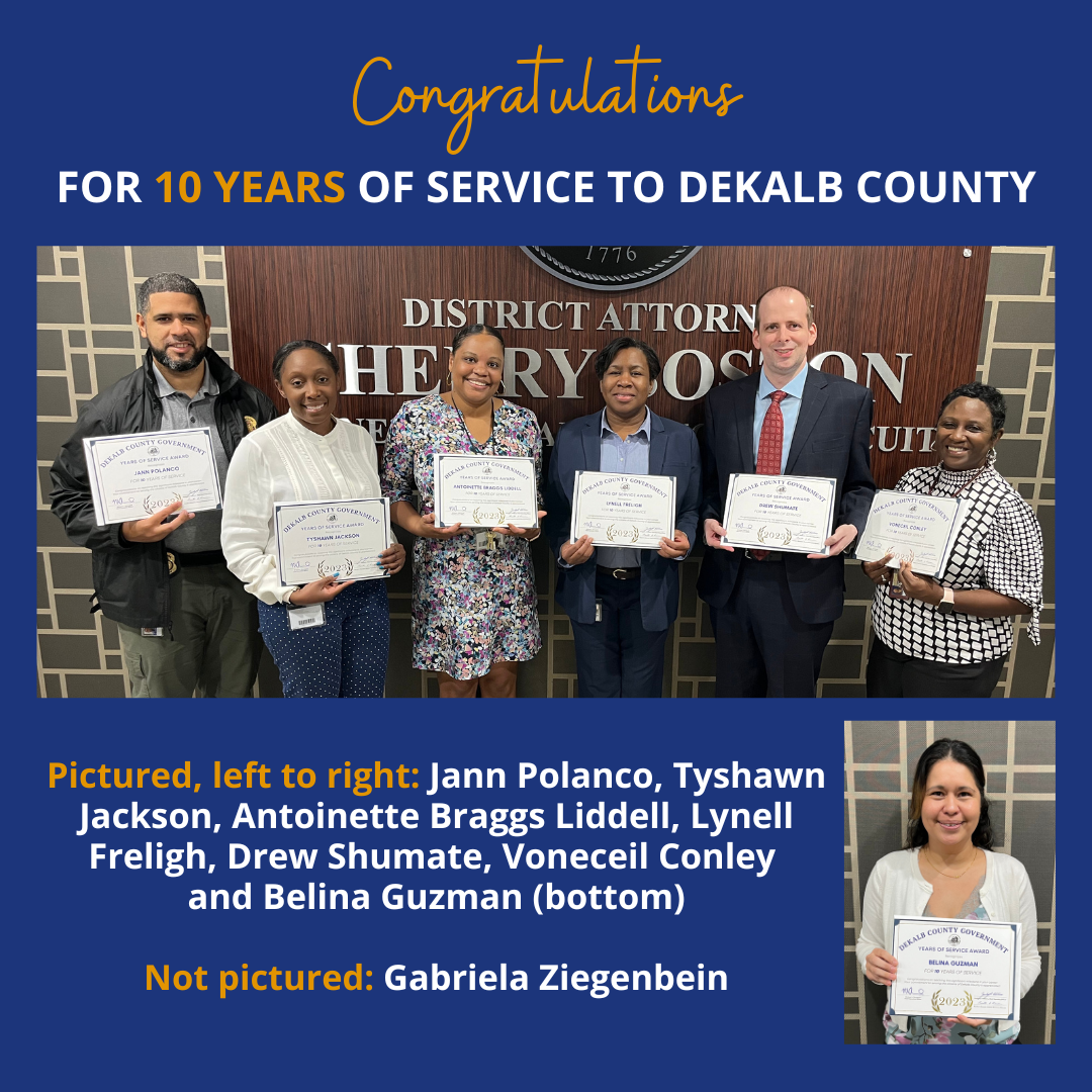 News from the Office of DeKalb County District Attorney Sherry Boston
