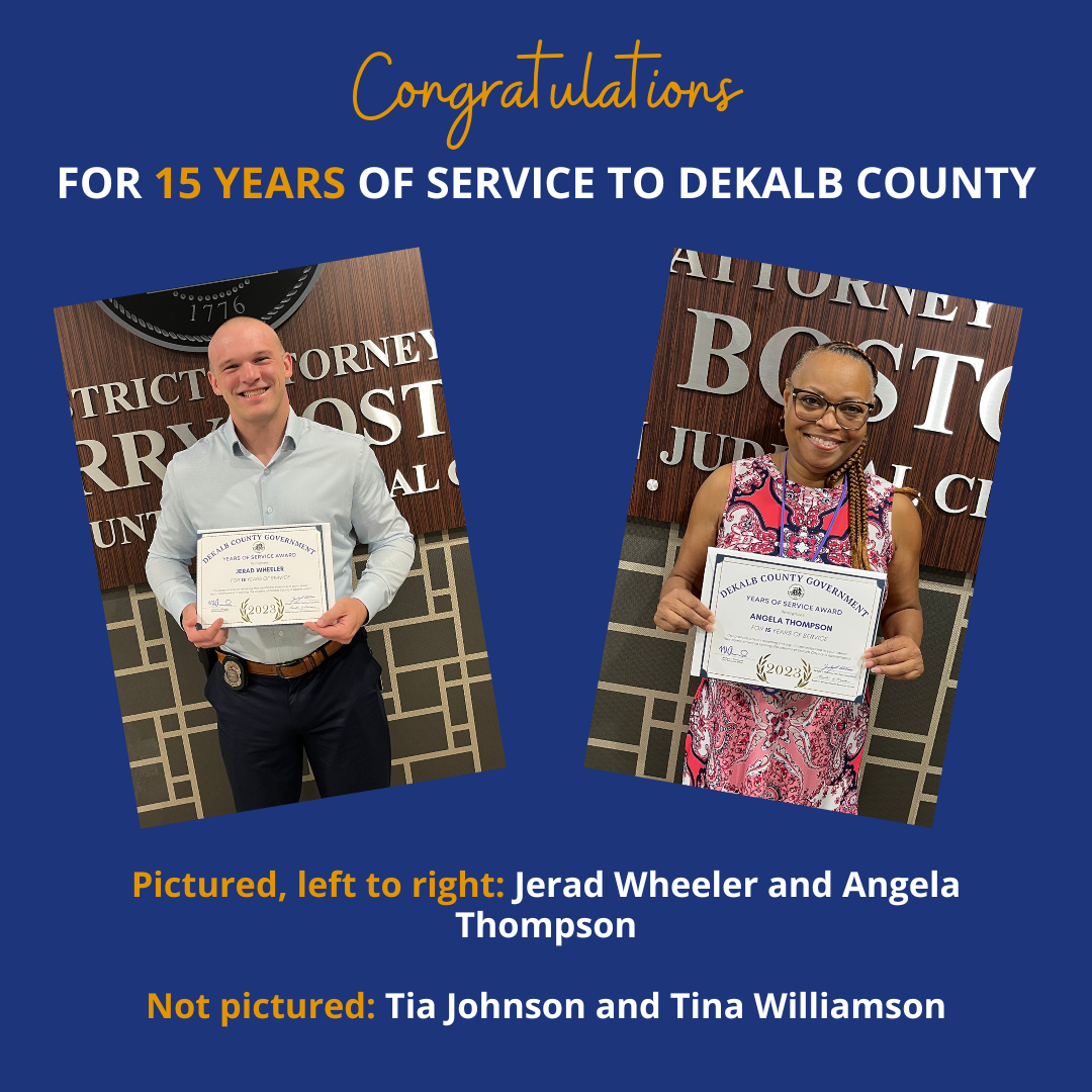 News from the Office of DeKalb County District Attorney Sherry Boston