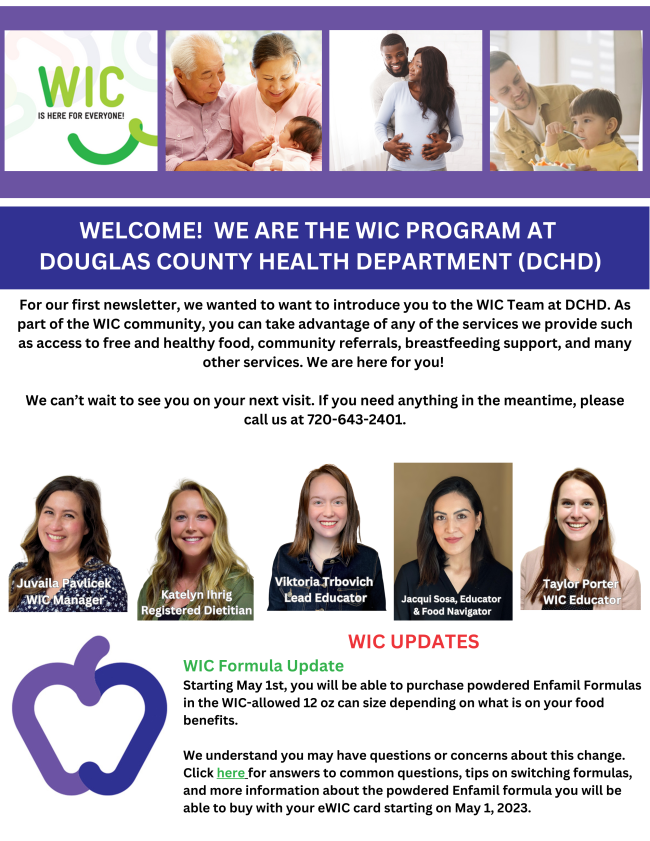 Douglas County WIC Program Newsletter - Your Feedback is Requested!