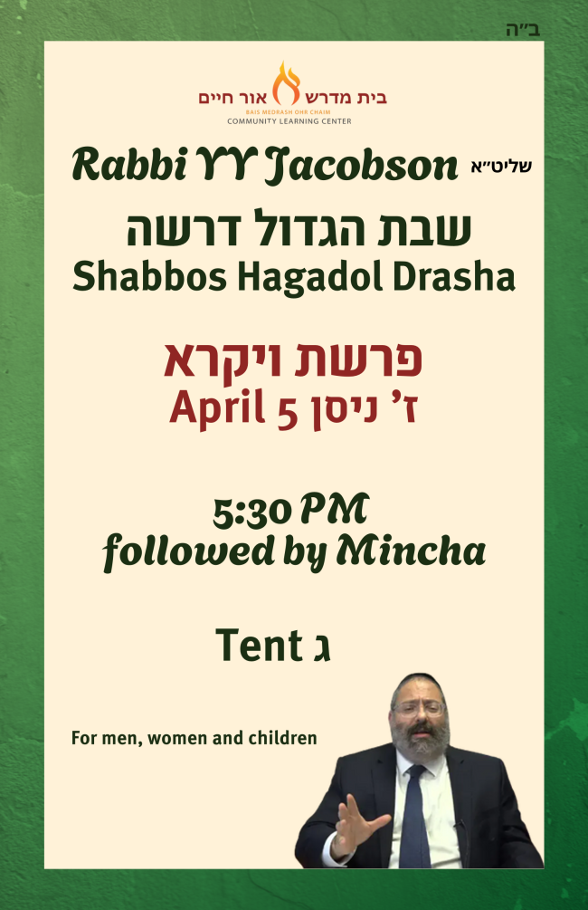 Shabbos at BMOC-Parshas Vayikra