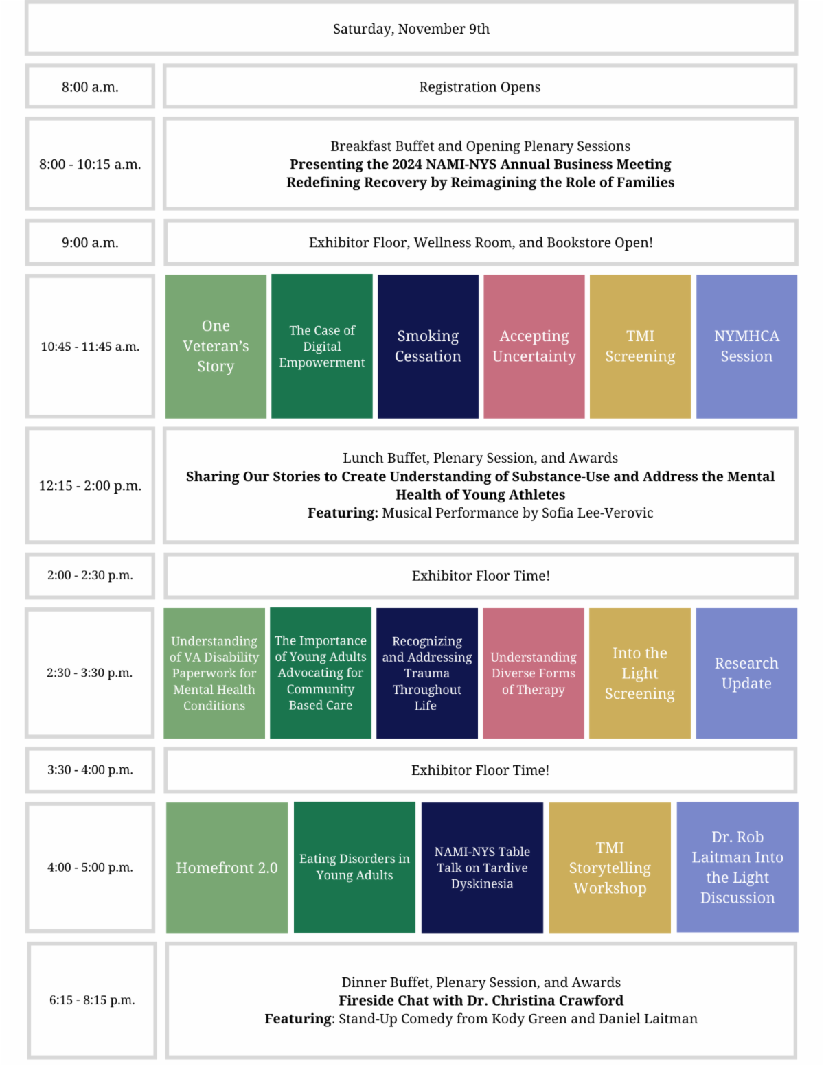 Agenda at a Glance