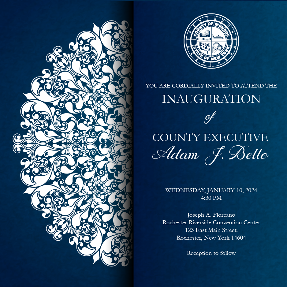 Invitation to the Inauguration Ceremony for Monroe County Executive ...