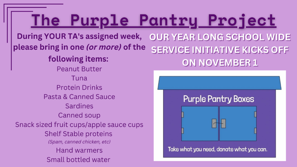 Notre Dame launches the Purple Pantry Boxes Project!