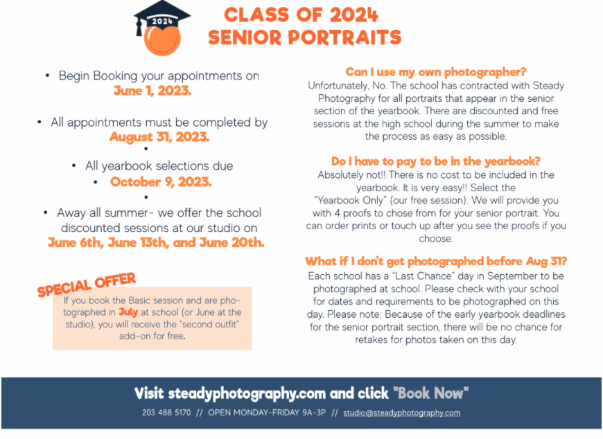 Class of 2024 Senior Portrait Reminder