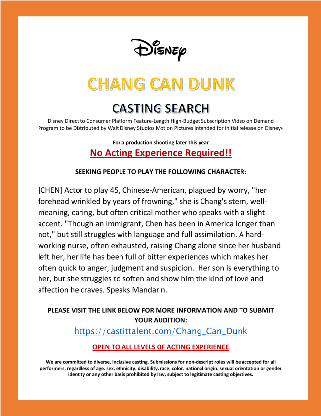 Disney Casting Notice & Fall Programs