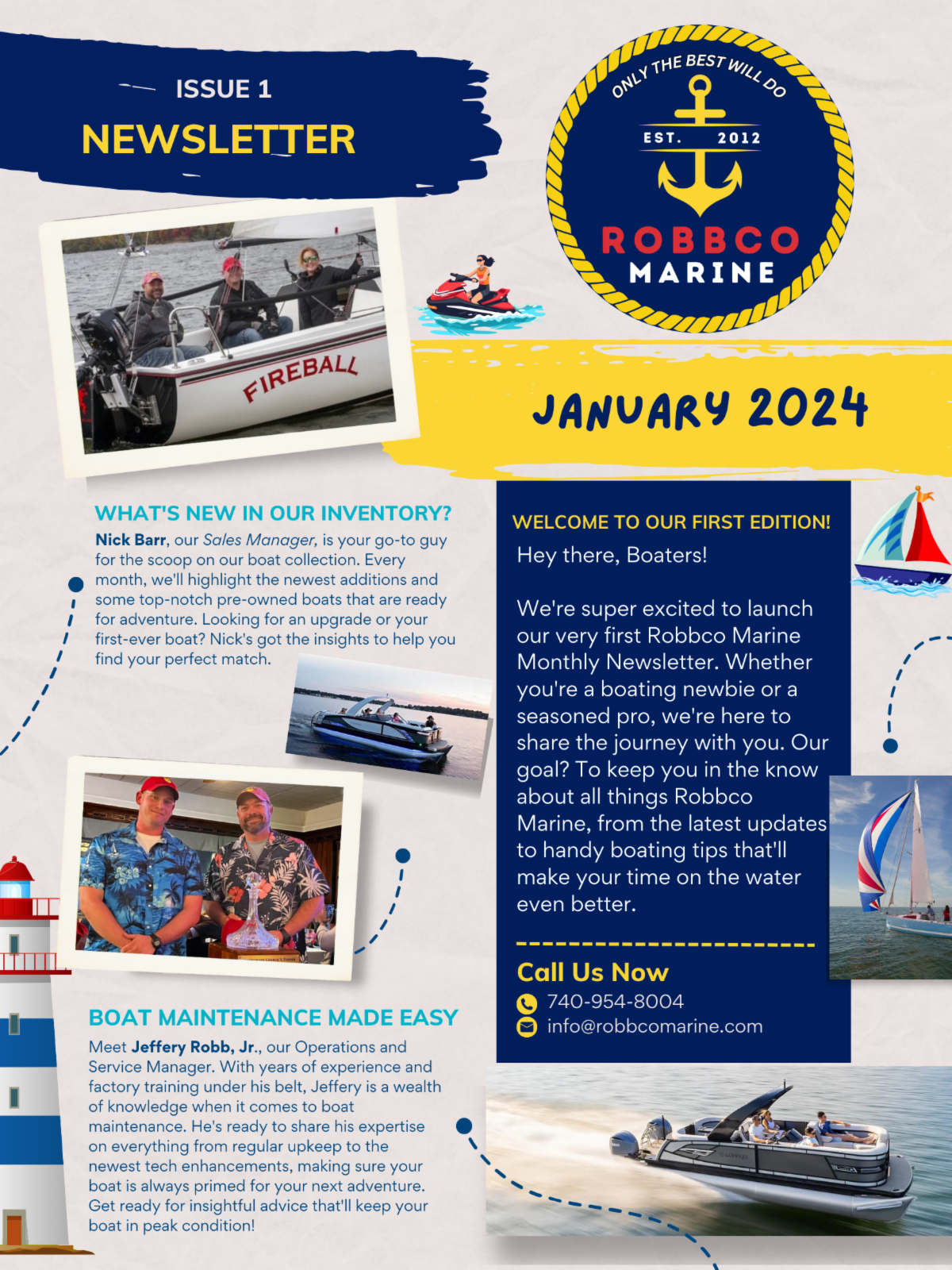 Welcome to the Robbco Marine Newsletter