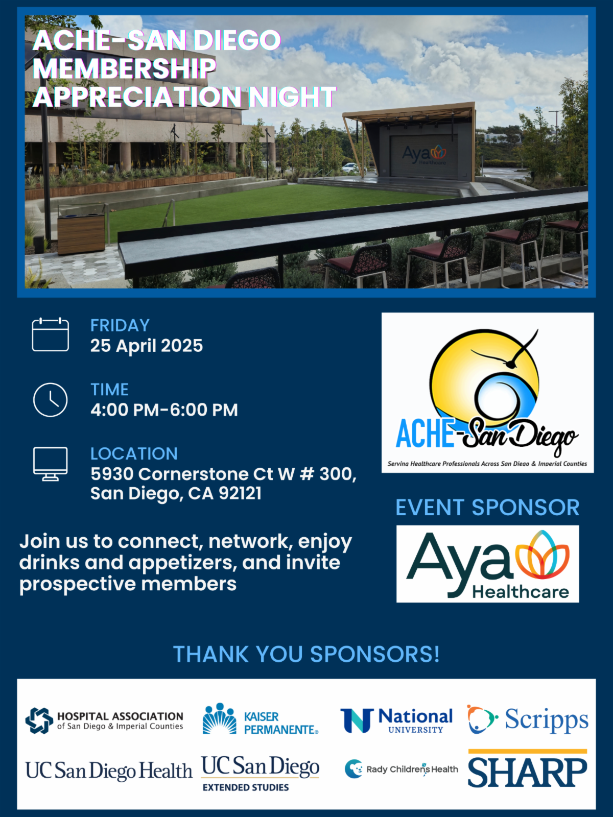 RSVP for ACHE-SD Membership Appreciation Night