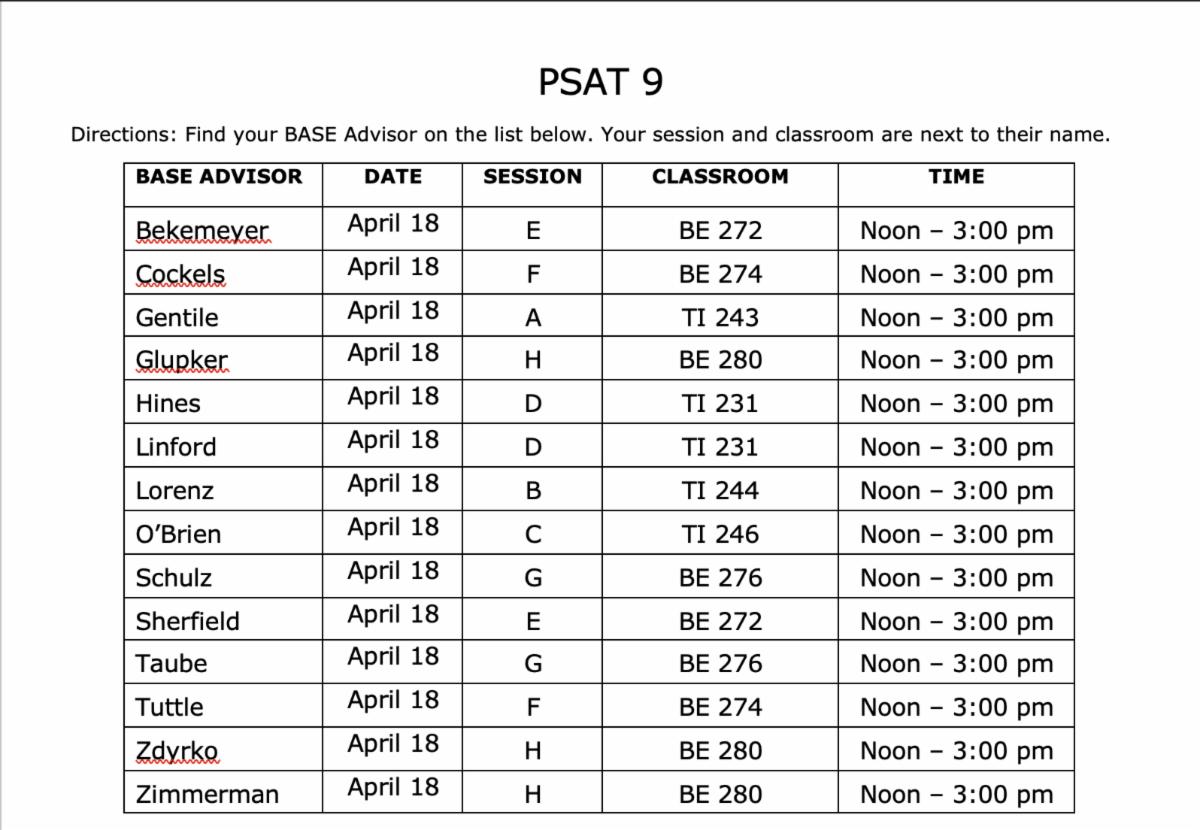WTMC - PSAT-9 Testing - 9th Graders