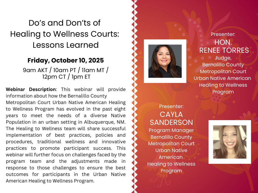 Register Now: Fall Webinar Series | Adult Healing to Wellness Courts