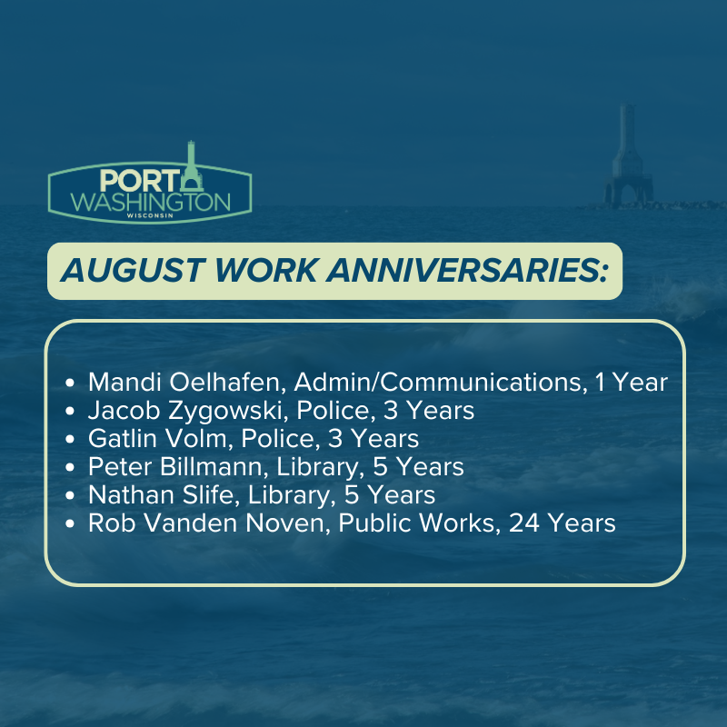 City of Port Washington Newsletter - August 2025