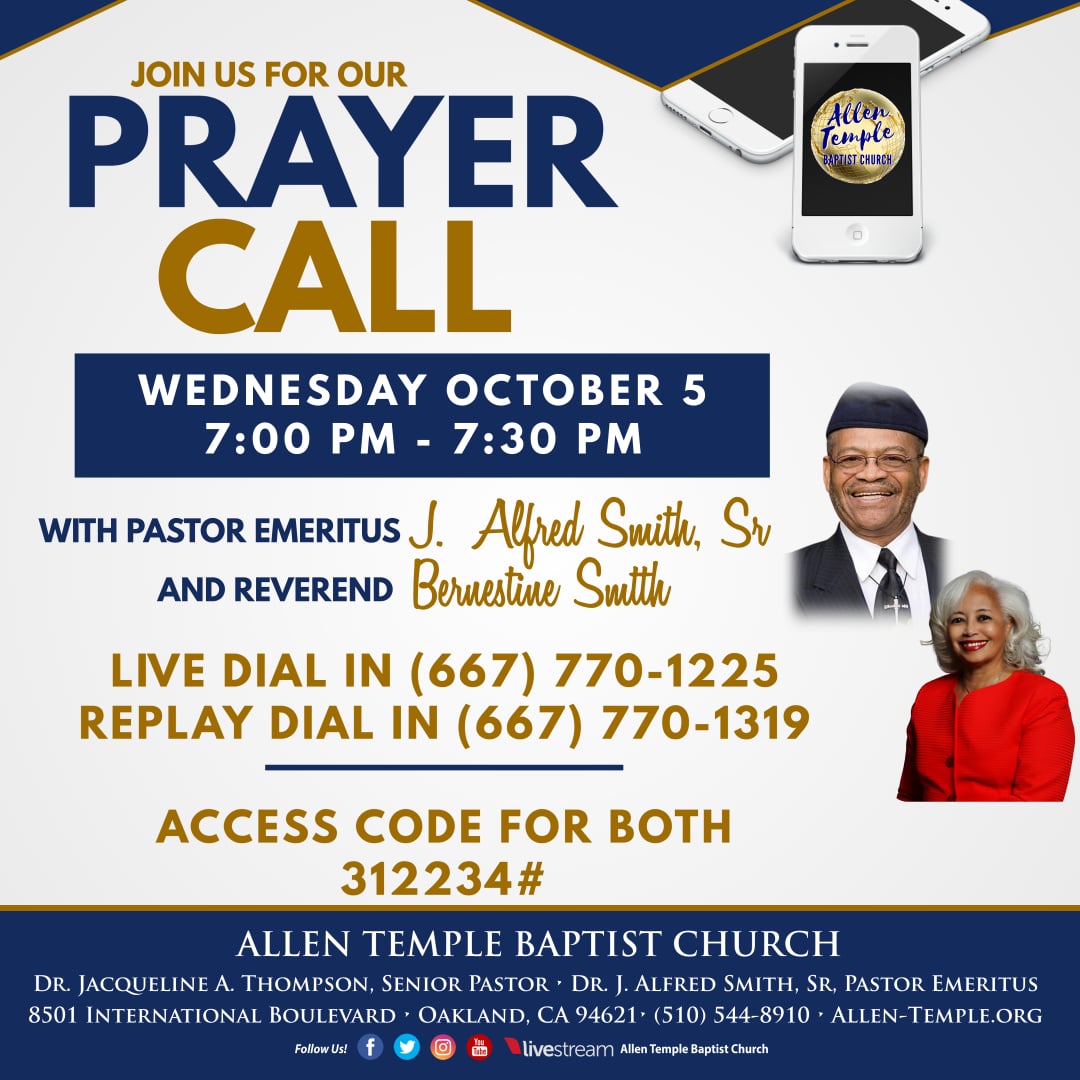 Allen Temple Baptist Church E-Newsletter for the week of October 2, 2022