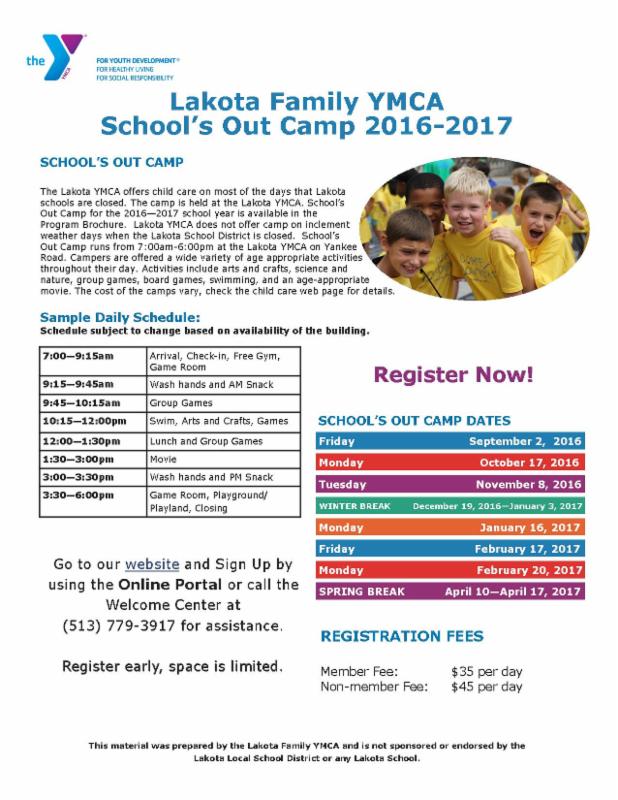 REGISTER NOW! School's Out Camp REGISTER NOW! School's Out Camp