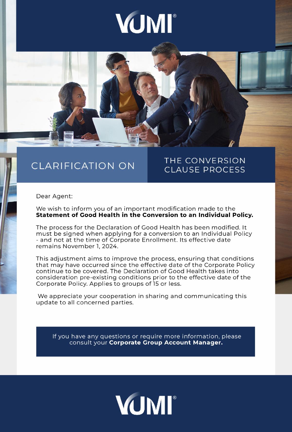 CLARIFICATION ON THE CONVERSION CLAUSE PROCESS