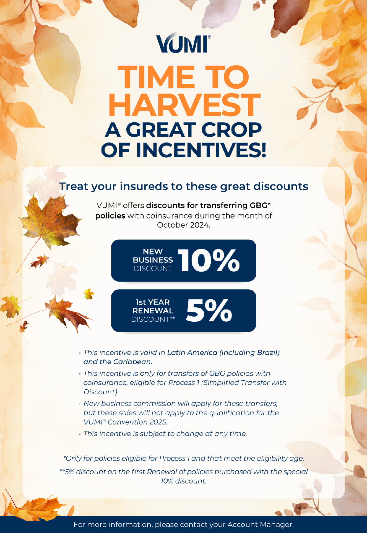 October comes full of incentives