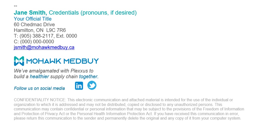 Revised MMC Email Signature Template – Hamilton Office