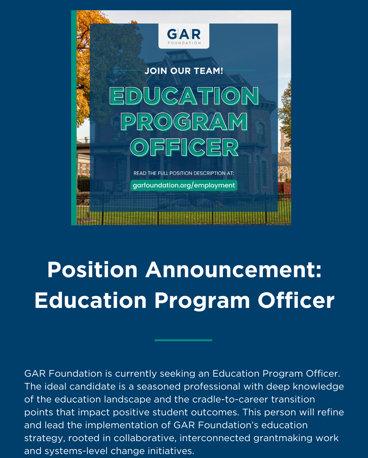 Read the Latest News from GAR Foundation 🎁 December 2023 Newsletter