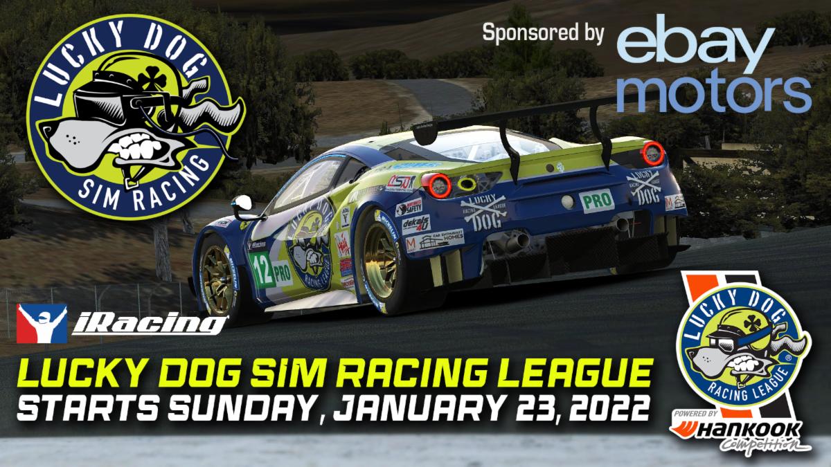 Practice TONIGHT for 2022 Lucky Dog Sim Racing Week 4! $500 Cash Prize From Sim Sponsor eBay Motors!