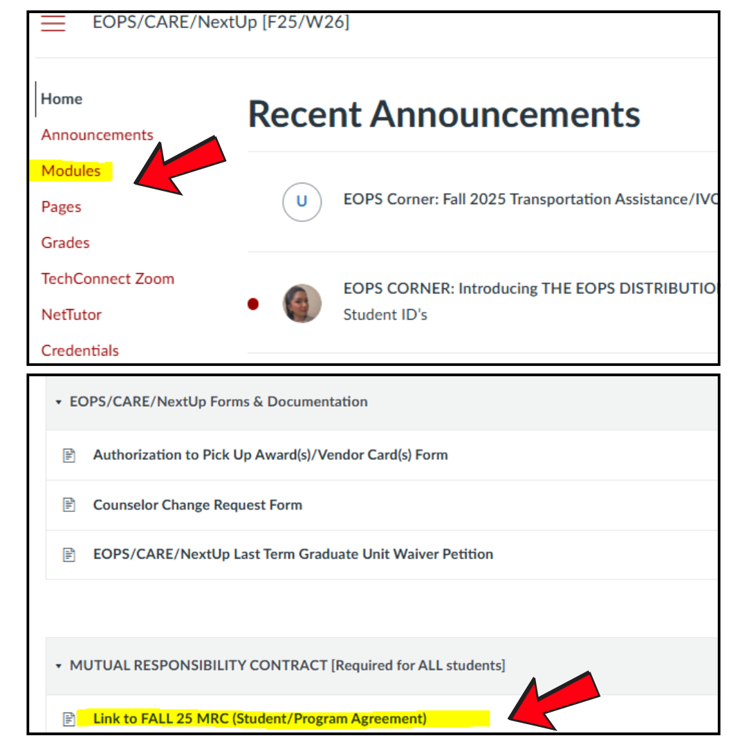 Aviso de aceptación condicional de EOPS: ¡Felicidades!