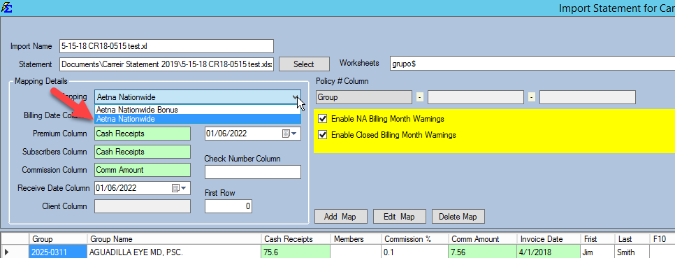 Import Carrier Statement can store Multiple Mappings!!