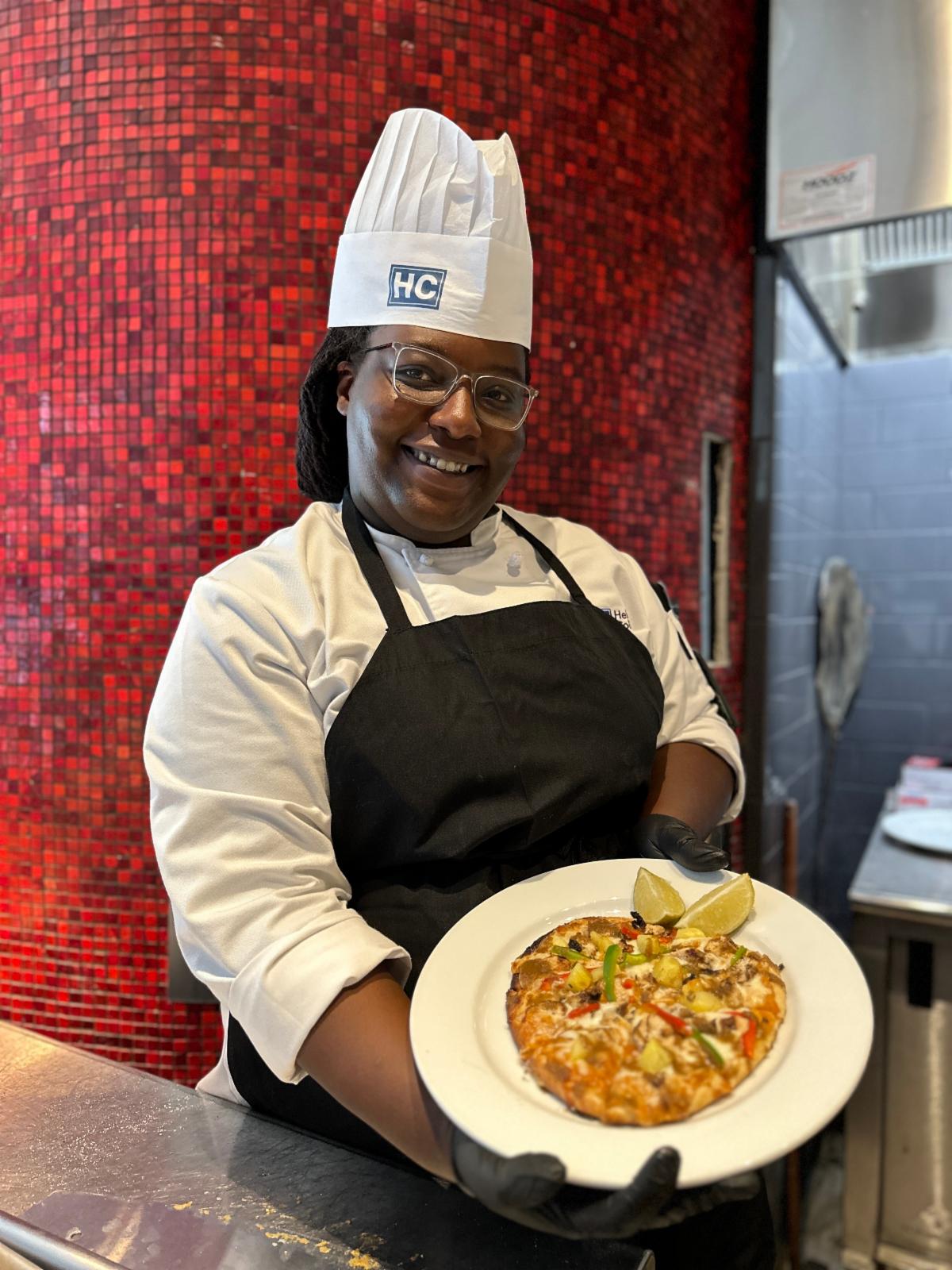 Featured pizzas by Helms College Culinary Students are on the lunch menu